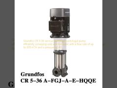 Grundfos CR 5-36  vertical multistage centrifugal pump efficiently conveying cold and hot water with a flow rate of up to 320 m³/h and a pressure of 40