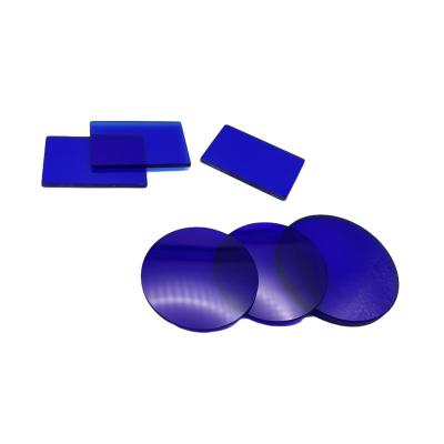 China Multiple Size QB1 Blue optical glass filter Cyanine optical glass with factory price for sale