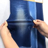 Quality 9OZ Stretch Elasticity Indigo Satin Denim Fabric For Lady Shrinkage Proof for sale