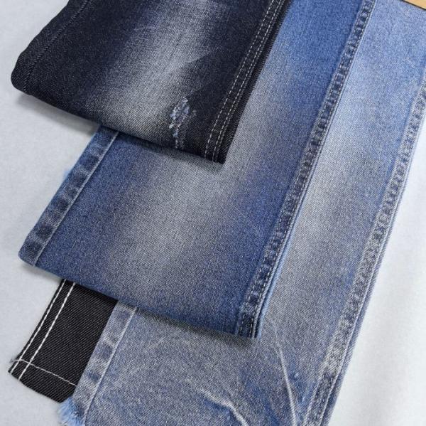 Quality 8.7oz Breathable Dark Blue Slub Cotton Spandex Denim Fabric In YARN DYED Pattern For Garment And Clothing for sale