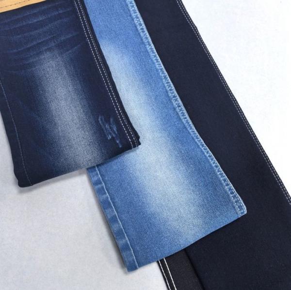 Quality 305GSM Hight Stretch Satin Denim Fabric with YARN DYED Pattern for sale