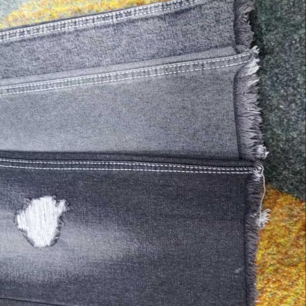 Quality Black Cotton Polyester Viscose Denim Fabric 10x7 JSD3022B for sale