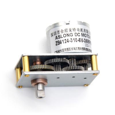China De ASLONG de la válvula mini DC eje de poca velocidad del motor d del engranaje de la C.C. del Metal Gear 6V del motor 6V 37RPM del motor ZB4124-310 en venta