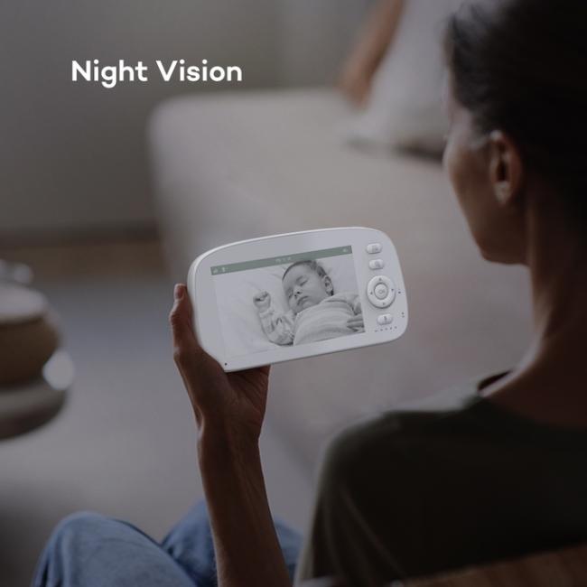 Two-Way Audio Video Baby Monitor With Motion Sensor Temperature Split Screen Crying Detection Infrared Video PTZ Camera 5