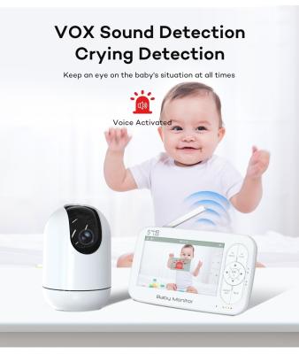 China 5 Inch 720P PRO Security Baby Monitor Cameras With Visual Sound Alarm 360 PTZ Camera for sale