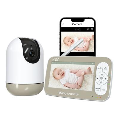 China Monitor de bebê 1080p com câmera 5 polegadas LCD monitor de bebê de longa distância com Wi-Fi à venda