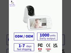 5.5 Inch PTZ Camera Baby Monitor With App Cry Detection 1080P Split Screen Baby Monitor