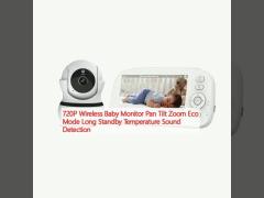 5 polegadas Grande ecrã monitor de bebê colorido tranquilizador luz noturna 720P HD imagem cristalina