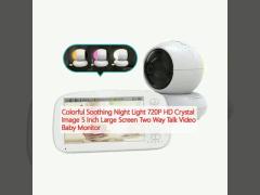 5 polegadas LCD colorido HD Baby Monitor VOX Modo de conversação bidirecional Visão noturna 2,4 GHz FHSS