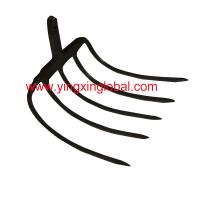 Quality HK10055 Carbon Steel Forged 5 Tines Farming Pitch-Fork Garden Digging Steel Hook for sale