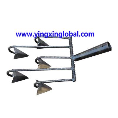 Cina HK10155 5 denti acciaio al carbonio saldato giardino agricolo scavo acciaio curvo zappa forca rastrello in vendita