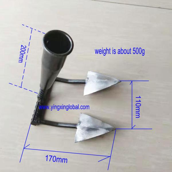 Quality HK10252 2  tines carbon steel weld yard farming garden courtyard digging steel hoe fork rake for sale
