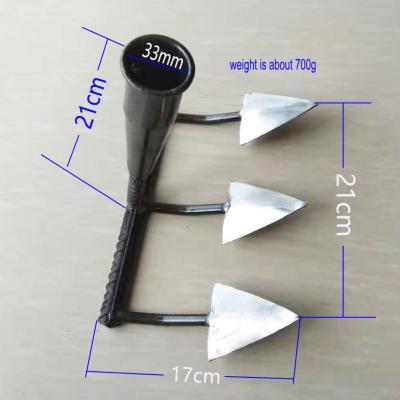 China HK10253 3 tines carbon steel weld yard farming garden digging steel hoe fork rake for sale