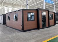 China 20ft Red Brick Pattern Expandable Container House 4.5m x 2.8m Fireproof Insulated for sale