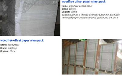 Cina 68/78/98/118gsm Carta offset senza legno di colore crema per la scrittura e lo schizzo in vendita