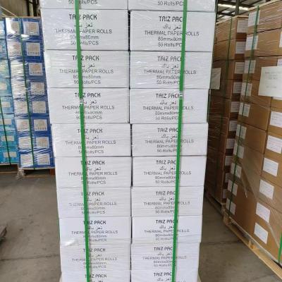 Cina Carta termica a immagine blu-nera 45-70GSM Jumbo Roll per banconote/fax/ATM industriali in vendita