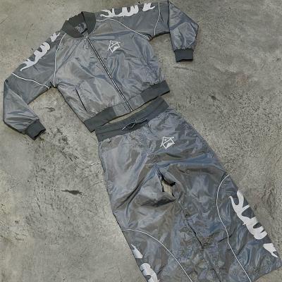China Full Length Cropped Zip Tracksuit Stacked Flare Baggy Sweatpants 2 Piece Tracksuits for sale