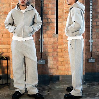 China Custom Logo Sweatsuit Unisex Blank Activewear Zip up Hoodie Jogging Suits Flared Sweatpants and Hoodie Set Tracksuits for Men for sale