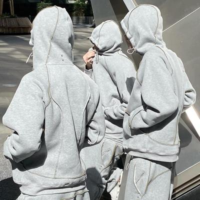 China Custom High Quality Blank Flared Sweatpants and Hoodie Set Unisex Cotton Stacked Pants Sweatsuit Oversized Hoodie and Jogger Set for sale