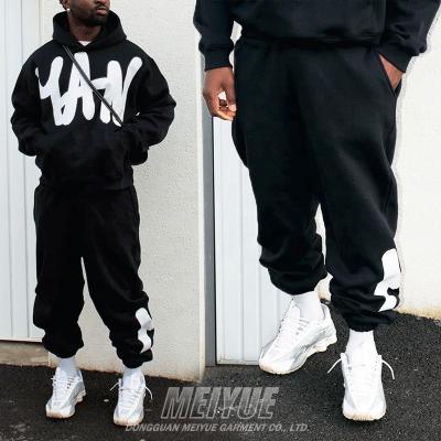 China Custom Manufacturer Two Piece Sets Puff Print Sweatsuit Hoodie and Joggers Set Casual Pants Set Fashion Sportswear Tracksuit for sale
