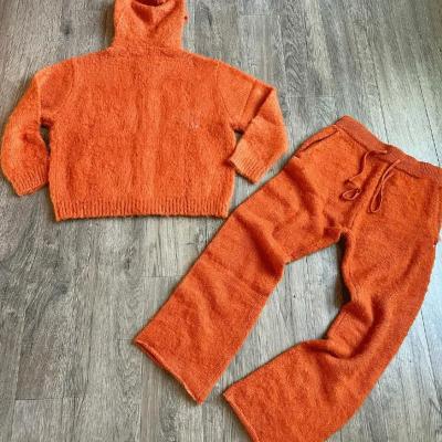 China Lightweight Oversized Sweat Suits Mohair Zip Up Mens Hoodie And Jogger Set Sweat Wicking for sale