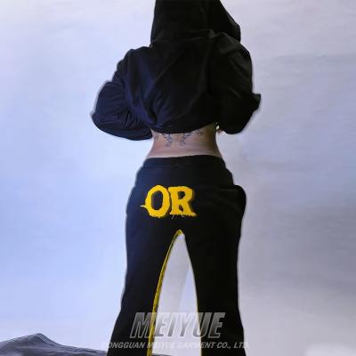 China Custom Embroidery Patch Hoodie Sweat Pant Tracksuit Women Pullover Unisex Sweat 2 Pieces Suits Sweatpants and Hoodie Women Set for sale