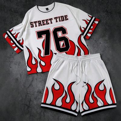 China Custom Soccer Polyester Tracksuit t Shirt Jersey Summer Short Set Sportwear Mesh Football Jersey Boxy Crop Tshirt and Shorts Set for sale