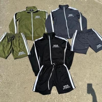 China Custom Manufacturer Polyester Fiber Long Sleeve Polo Shirt Zip up Sweatshirts Jogger Shorts Tracksuit Autumn Short Set Sweatsuit for sale