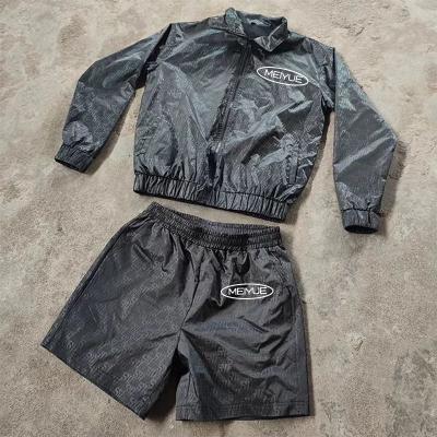 China Custom Windbreaker Polo Shirts Shorts Elastic Waist 2 Piece Set Sweatsuits Nylon Polo T Shirt Shorts Pants Tracksuits for Men for sale