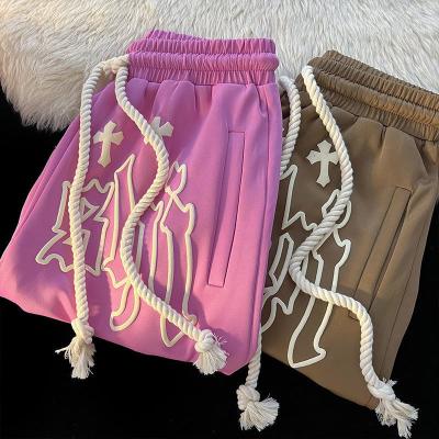 China Custom Vintage Jogger Cotton French Terry All Over 5 Inch Inseam Basketball Sweat 3d Screen Foam Puff Print Mesh Shorts for Men for sale