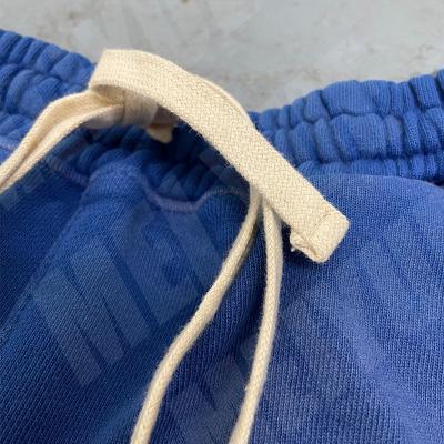 China 100% Cotton Acid Washed  Distressed Jogger Shorts Elastic Sports Urban Wear Shorts for sale