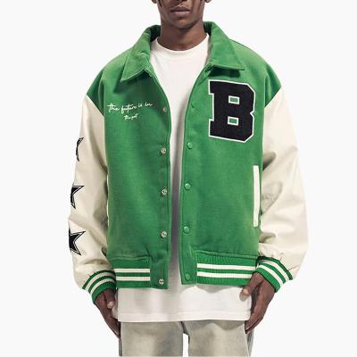 China 100% Polyester Streetwear Varsity Jacket Vintage Bomber Jacket Customized Size for sale