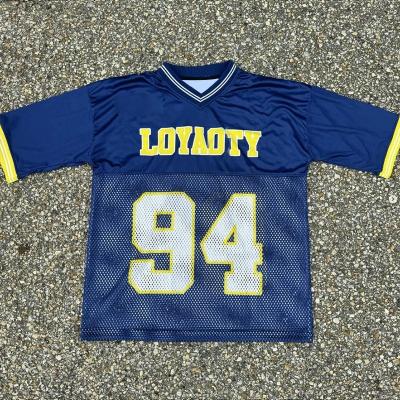China Custom Jersey Logo Summer Cropped Boxy T Shirt Quick Dry Oversized Waterproof Soccer Football  Mesh Jersey T-shirt for Men for sale