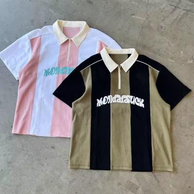 China Custom Logo Half Zipper Spain Football Shirt Mens Sports Wear Retro Soccer Jersey With Collar Knit Polo T-Shirts Man Jersey for sale
