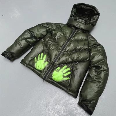 China Custom Thermochromic Ink Print Streetwear Puffer Jacket for sale