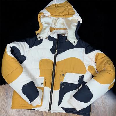 China Custom Winter Color Block Outdoor Wear Ultra Light Duck Goose Down Coats Zip up Cropped Jackets Padded Bubble Puffer Jacket for sale