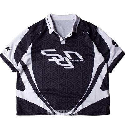 China Custom Jersey Embroidered Patches Logo Knit Plus Size Short Sleeve Sport Wear Breathable Streetwear Mesh Men's Polo's T Shirts for sale