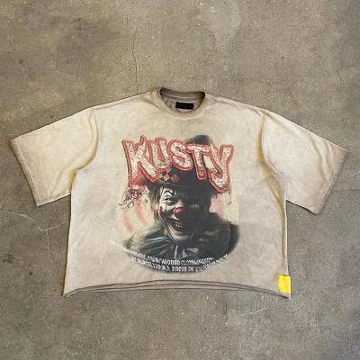 China Custom Sublimation Cropped Boxy T Shirt Streetwear Oversized T Shirt Digital Print for sale