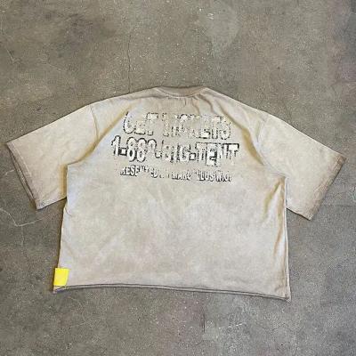China Custom Sublimation Cropped Boxy T Shirt Streetwear Oversized T Shirt Digital Print for sale