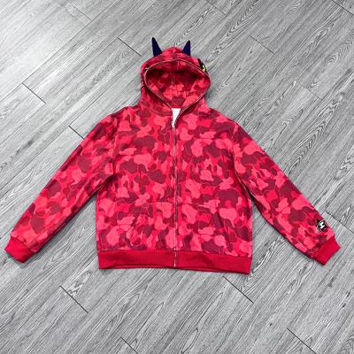 China Custom Full Dtg Printed Zipper Oversized Streetwear Hoodie Sweatshirt Embroidery Full Face Zip Up Heavyweight Hoodie Manufacture for sale