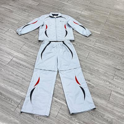 China OEM Sublimation Print Color Block Windbreaker Polyester Jacket And Joggers Sweatpants Tracksuit For Men Fast Shipping for sale