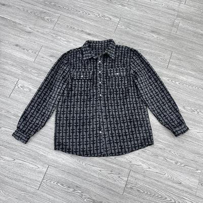China Custom Casual Wool Winter Button Up Work Jacket Polo Shirt Oversized Long Sleeve Flannel Shirts For Men for sale