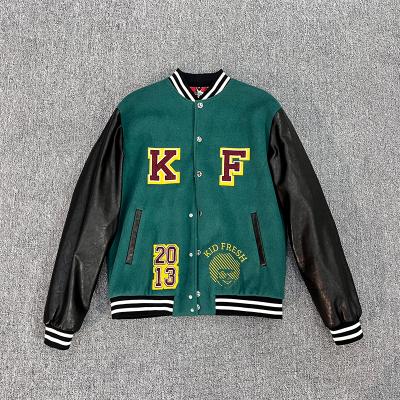 China Chenille Embroidery Logo Leather Sleeve Varsity Jacket For Men Custom Design for sale