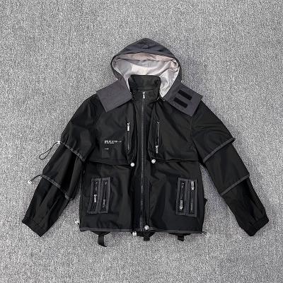 China Custom Track Hunting Mens Jacket Outdoor Mountaineering Trekking Hooded Jacket Windbreaker Polyester Nylon Double Layer Jacket for sale