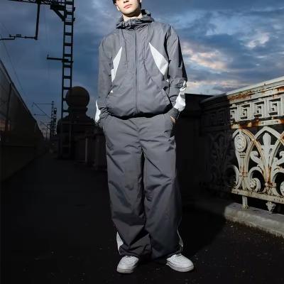 China Clothing Manufacturer Custom Wind Breaker Track Suit Nylon Jacket Sweatpants Track Pant Jogging Suit Sweats Pant Suit Tracksuit for sale