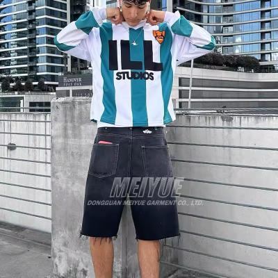 China Custom Polyester Football Jersey Double Layer Long Sleeve t Shirt Oversized Jersey T-shirt Boxy Fit Soccer Jersey Polo Shirt Men for sale