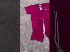 custom acid wash t-shirt and shorts set