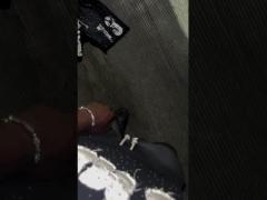 Doppelschicht-Gürtel-Shorts aus Strass
