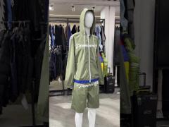 Custom Sublimation Print Windbreaker Nylon Jacket Zip up Hoodie Short Set Tracksuit Nylon Hoodie and