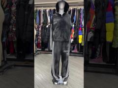 Heavyweight Custom Logo Acid Wash Sweatsuit Distressed Screen Print Sun Faded Stripes Zip Hoodie Swe
